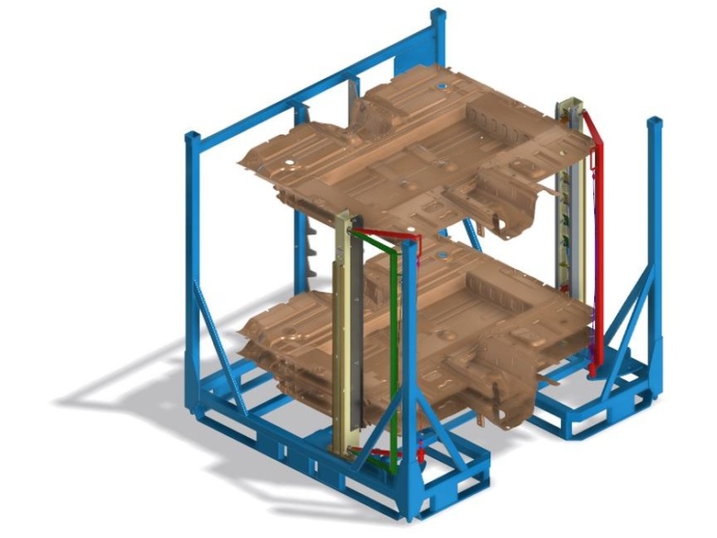 Automotive pillars | Metal racks with stacker pillars - Ferrero Automotive